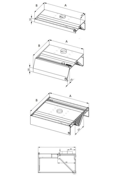 Okap Gastronomiczny 120x90 Przyścienny, Skrzyniowy | STALGAST ST -206 ...